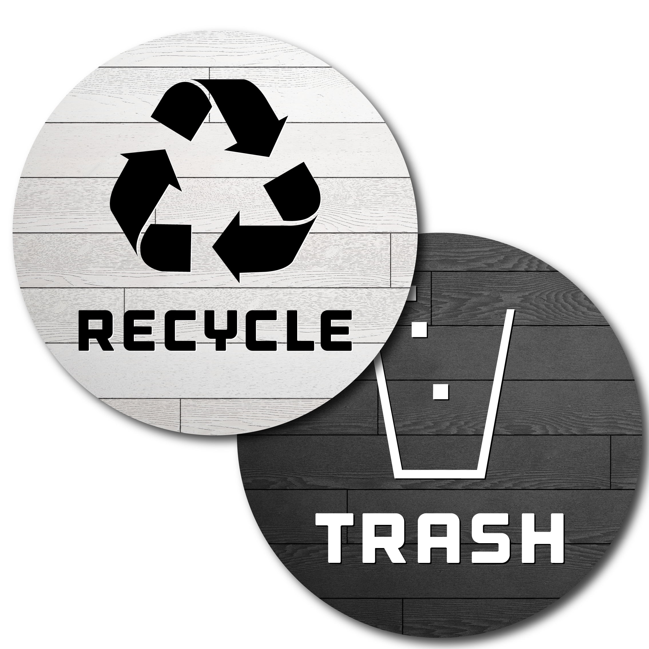 4 Pack Recycle Logo and Trash can Sticker to Organize Your Trash - for ...