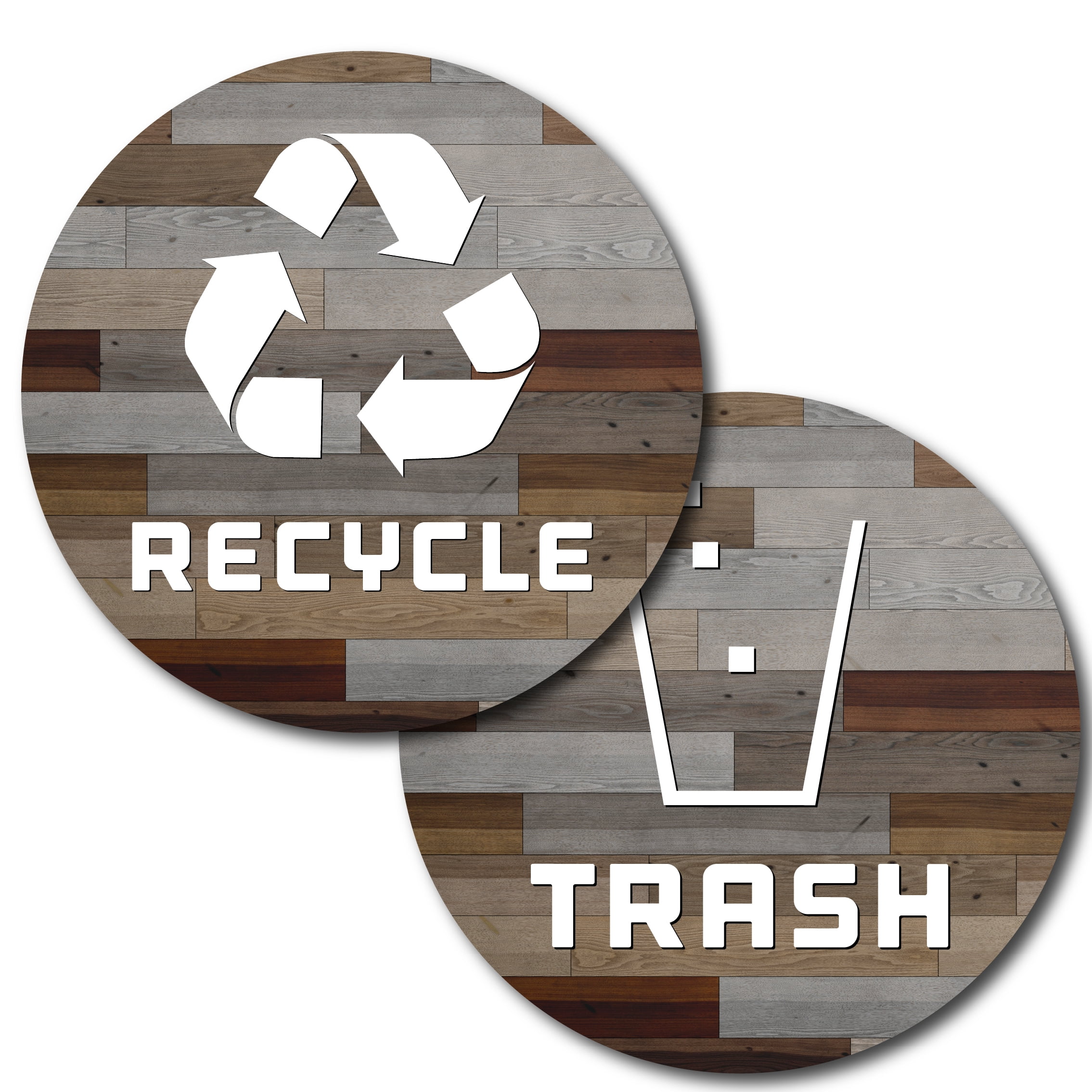 4 Pack Recycle Logo and Trash can Sticker to Organize Your Trash - for ...