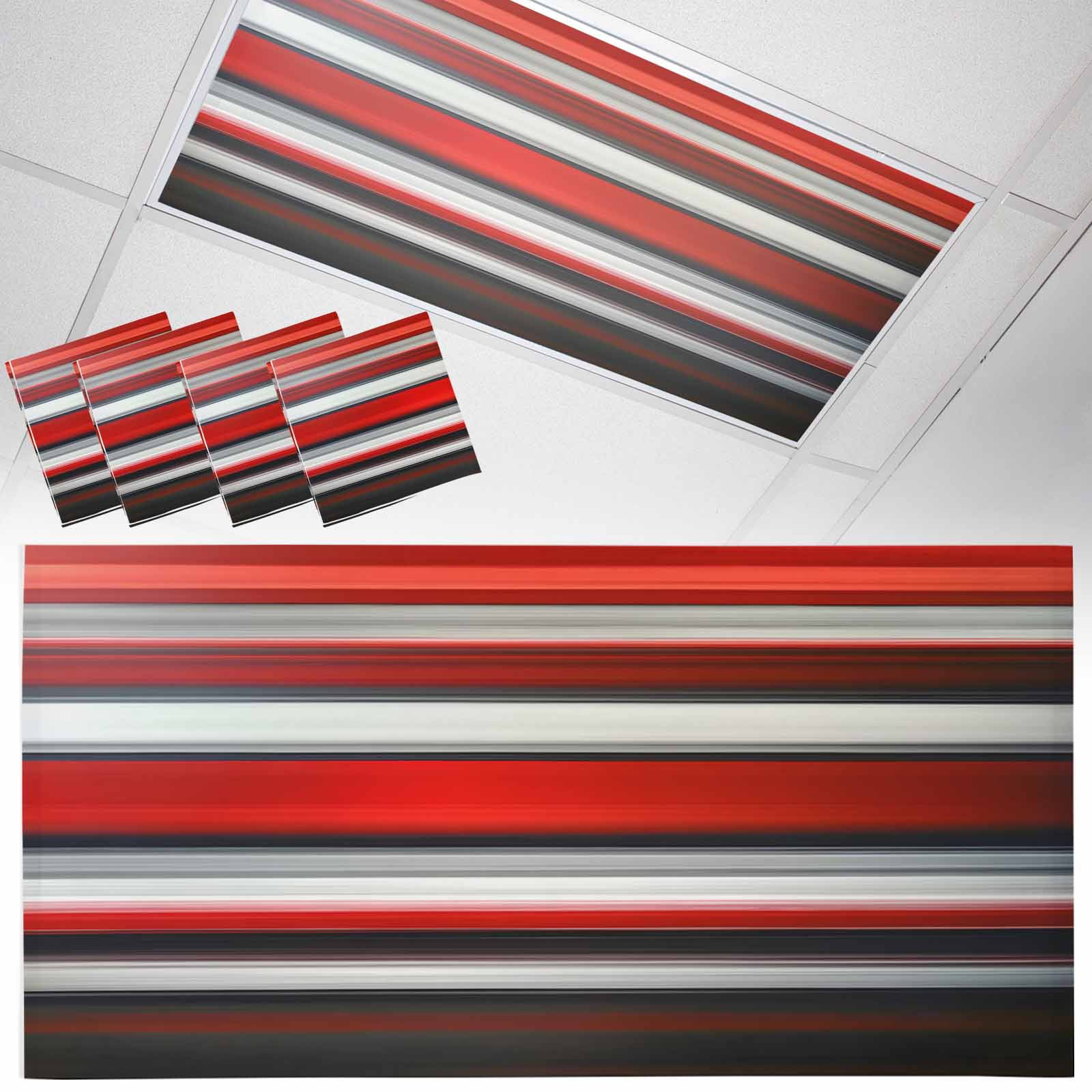 4 Pack Red Black Gradient Fluorescent Light Covers for Ceiling Lights ...