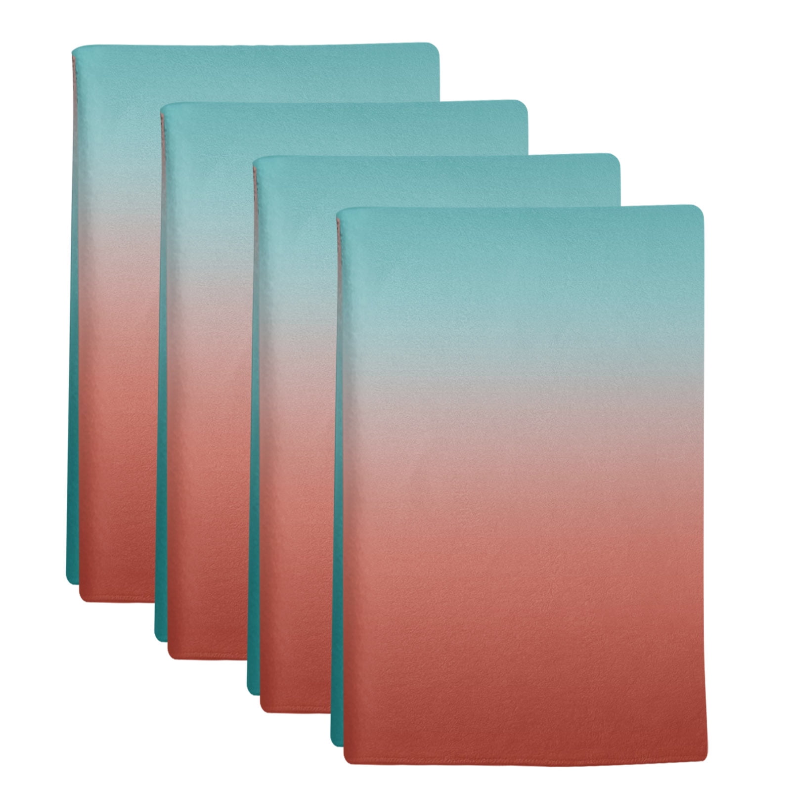 4 Pack Red Cyan Kitchen Towels Turquoise Gradient Decorative Dish Towel ...