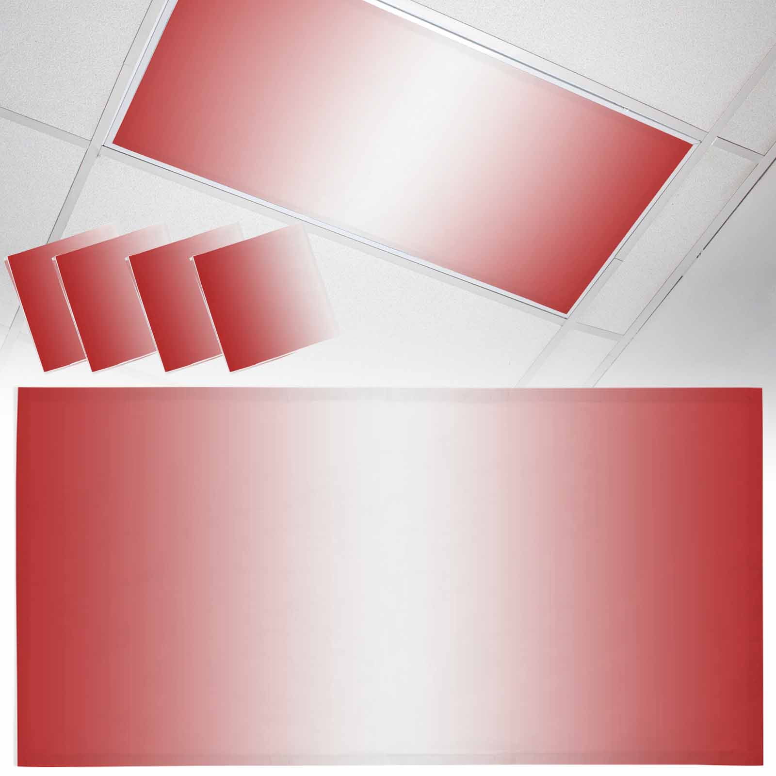4 Pack Red and Fluorescent Light Covers for Ceiling Lights White ...