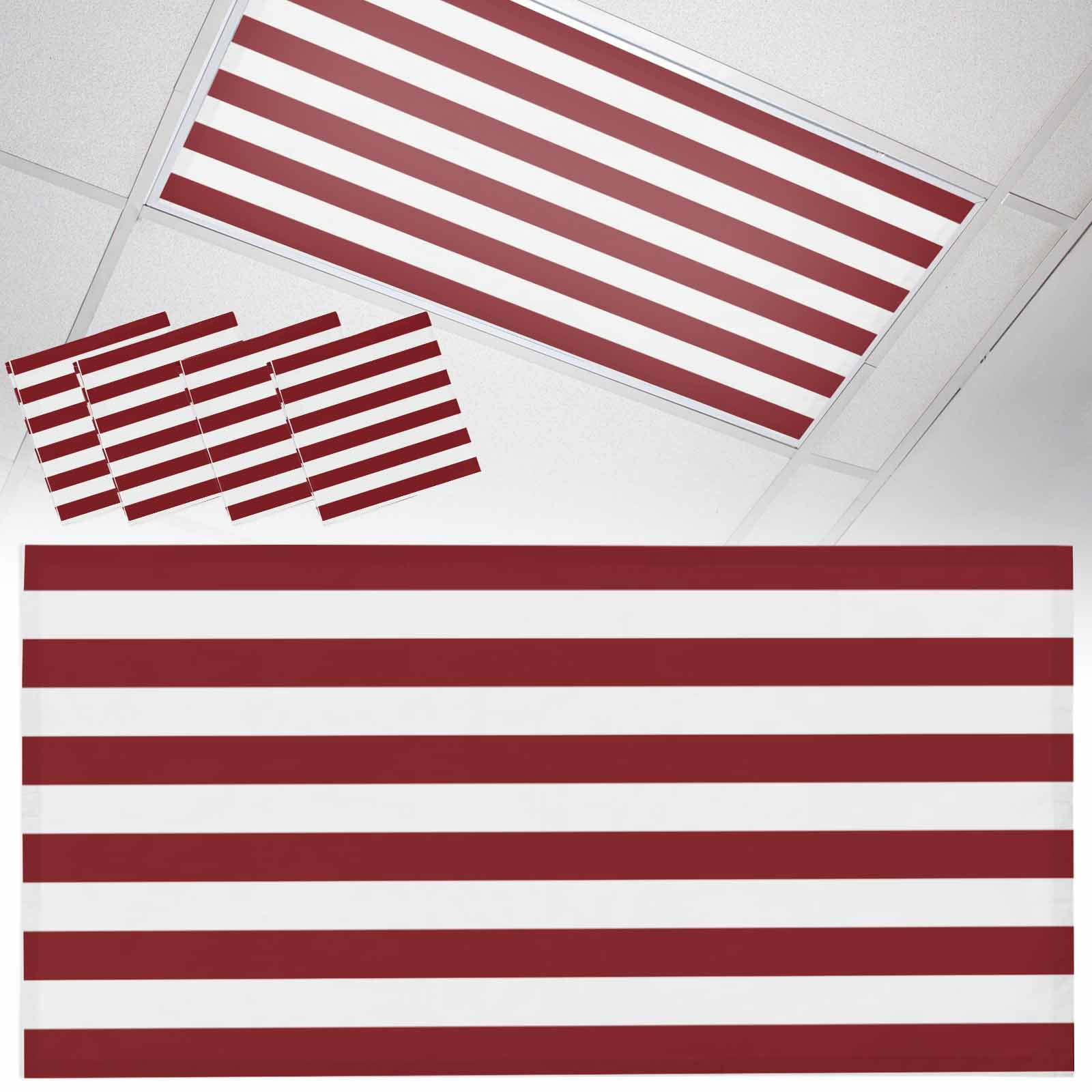 4 Pack Red and Fluorescent Light Covers for Ceiling Lights White Stripe ...