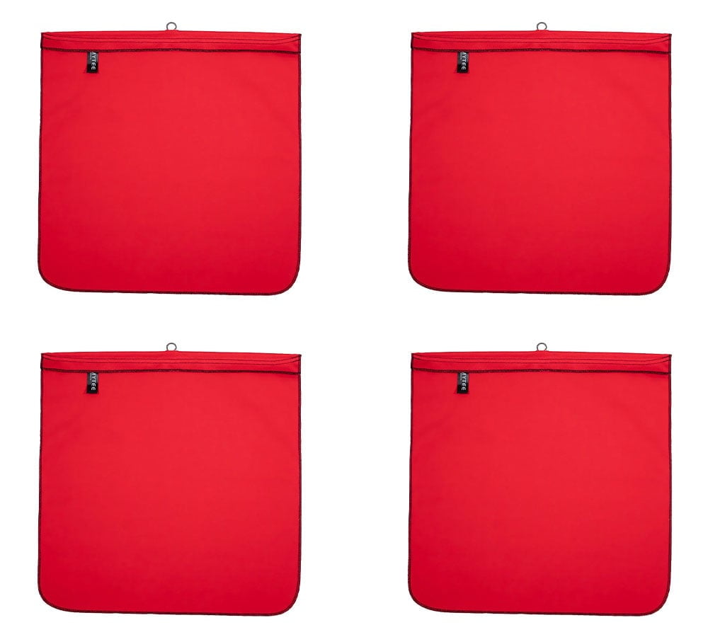 4 Pack Red Safety Flag with Wire Loop DOT Compliant - 18 Inch x 18 Inch ...