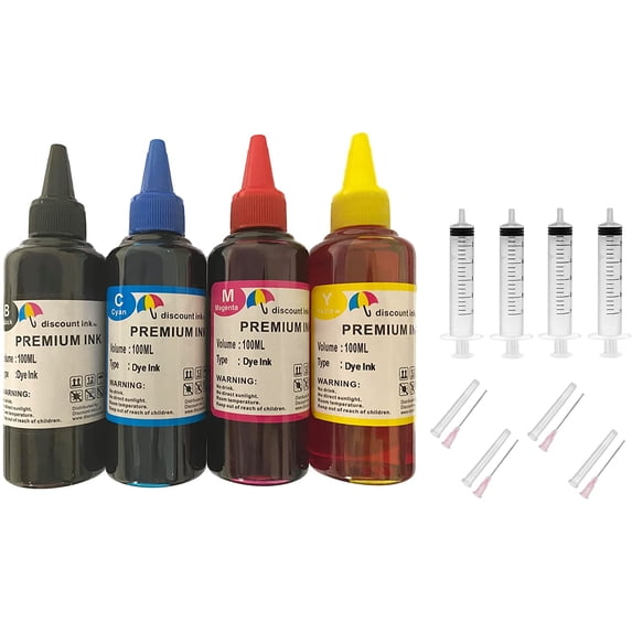4 Pack Refill Ink Bottle for Canon cartridge PG-243 CL-244 PG-245 CL ...