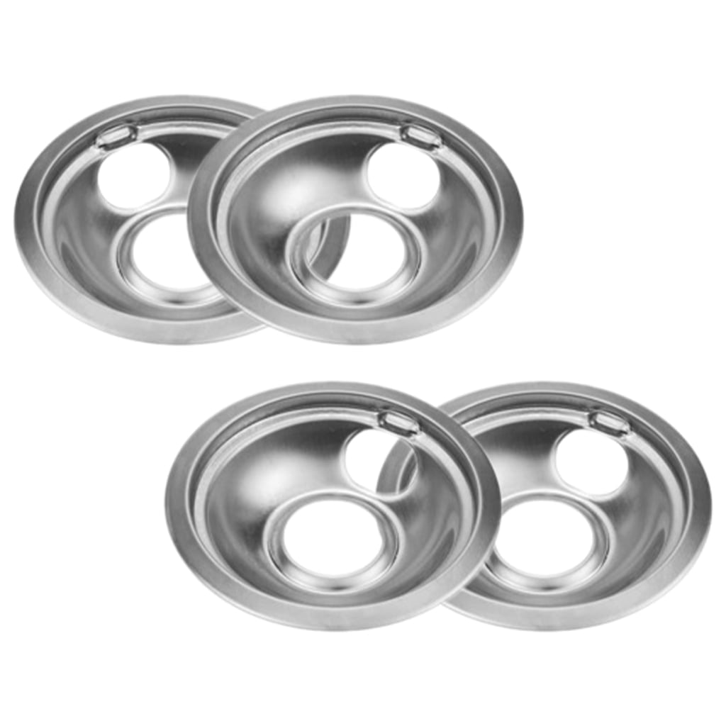 4 Pack Reflective Bowl Set Drip Tray Kit Easy to Clean Stove Drip Pans ...