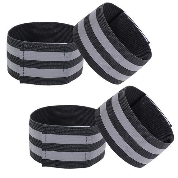 4 Pack Reflective Wrist Straps Security Wristbands Polyester Black ...