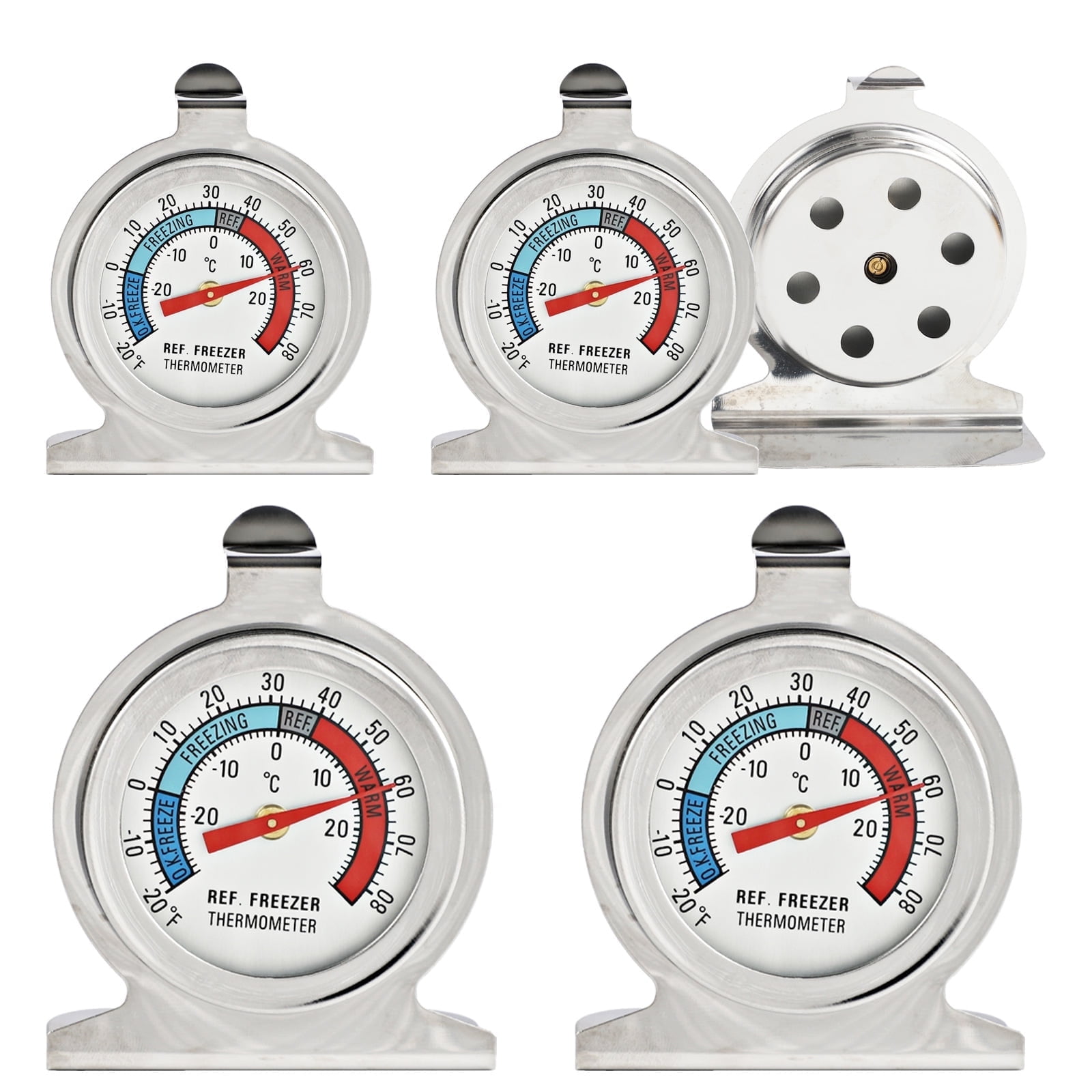4 Pack Refrigerator FreezerThermometer,Large Dial Thermometer for ...