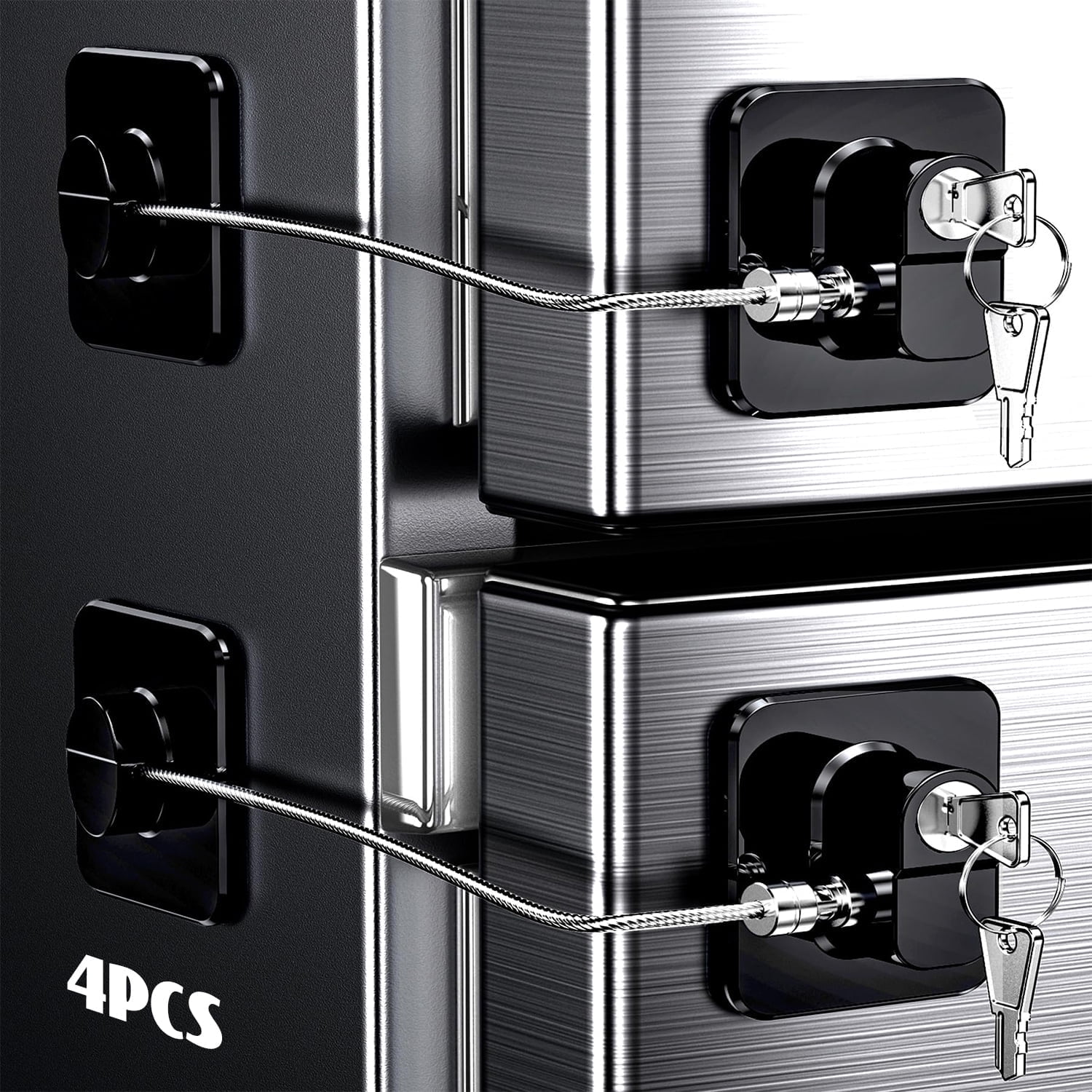 4 Pack Refrigerator Locks with Keys for Kids, Toddlers and Adults, Self ...