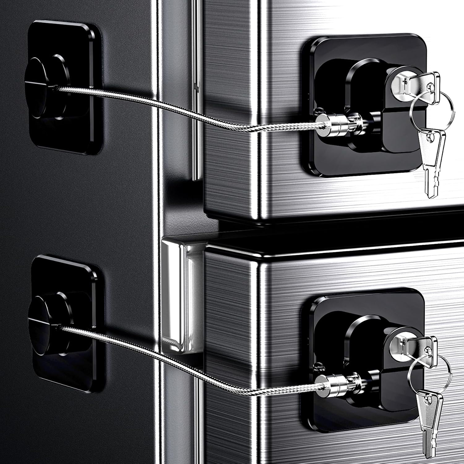 4 Pack Refrigerator Locks with Keys, Proofing Fridge Latch for Double ...