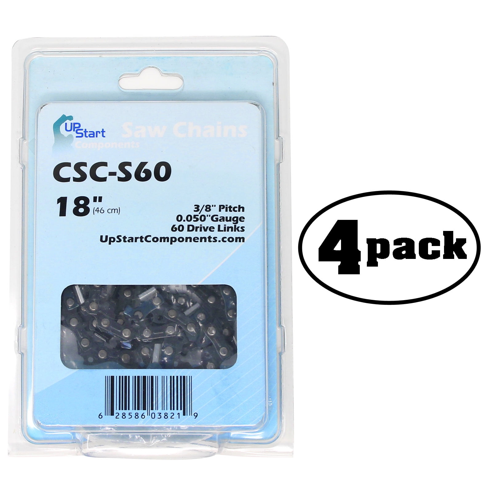 4 Pack Replacement 18-Inch Semi Chisel Chainsaw Chain for McCulloch ...