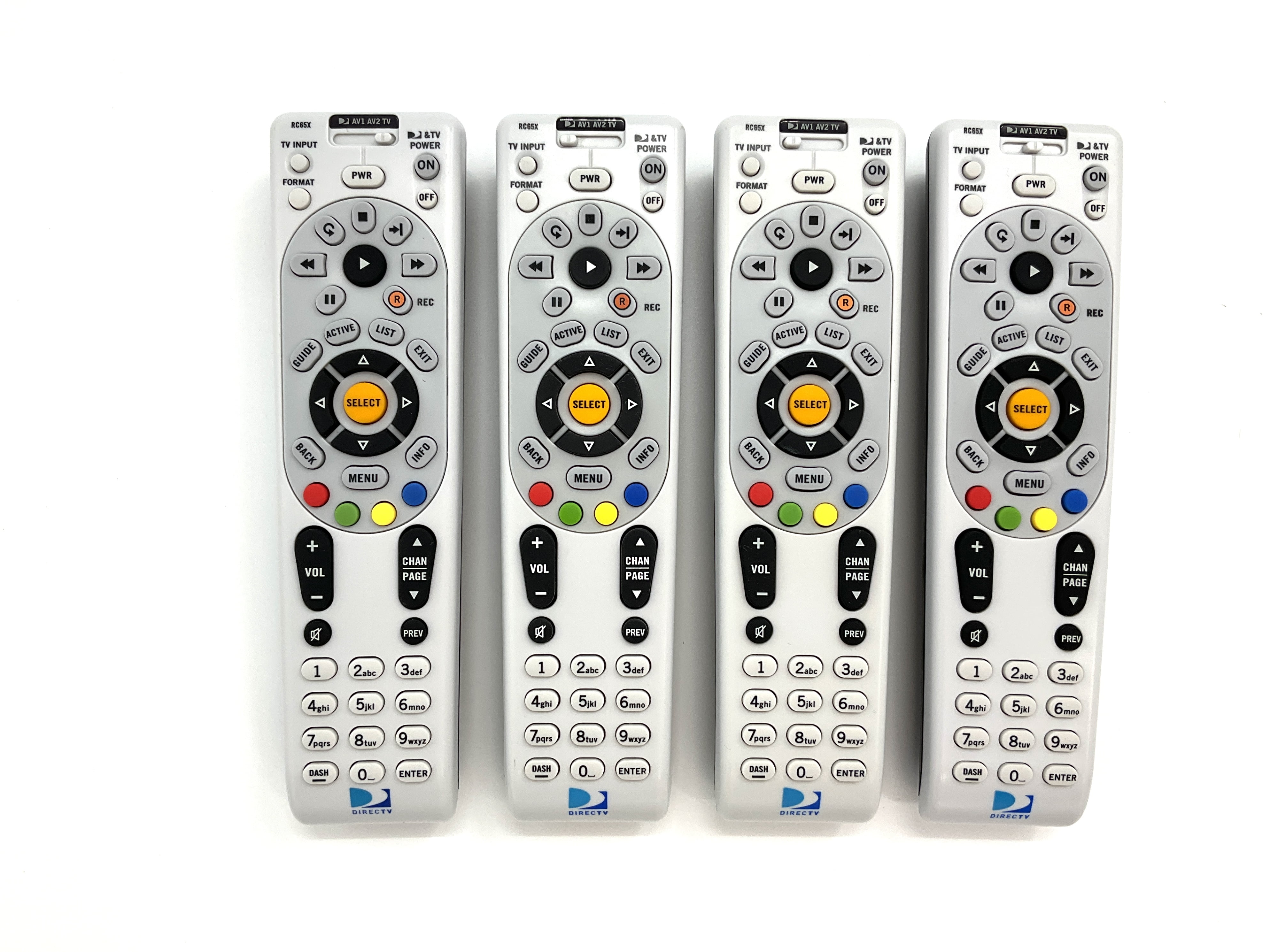 (4 Pack) Replacement DirecTV RC65X Universal 4-Device Ir Remote Control ...