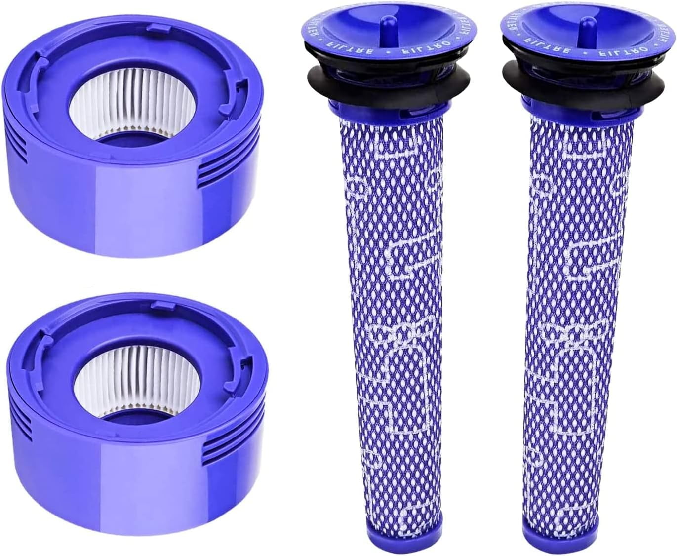 4 Pack Replacement Kit Pre & Post Motor HEPA Filters for Dyson V7 V8 ...