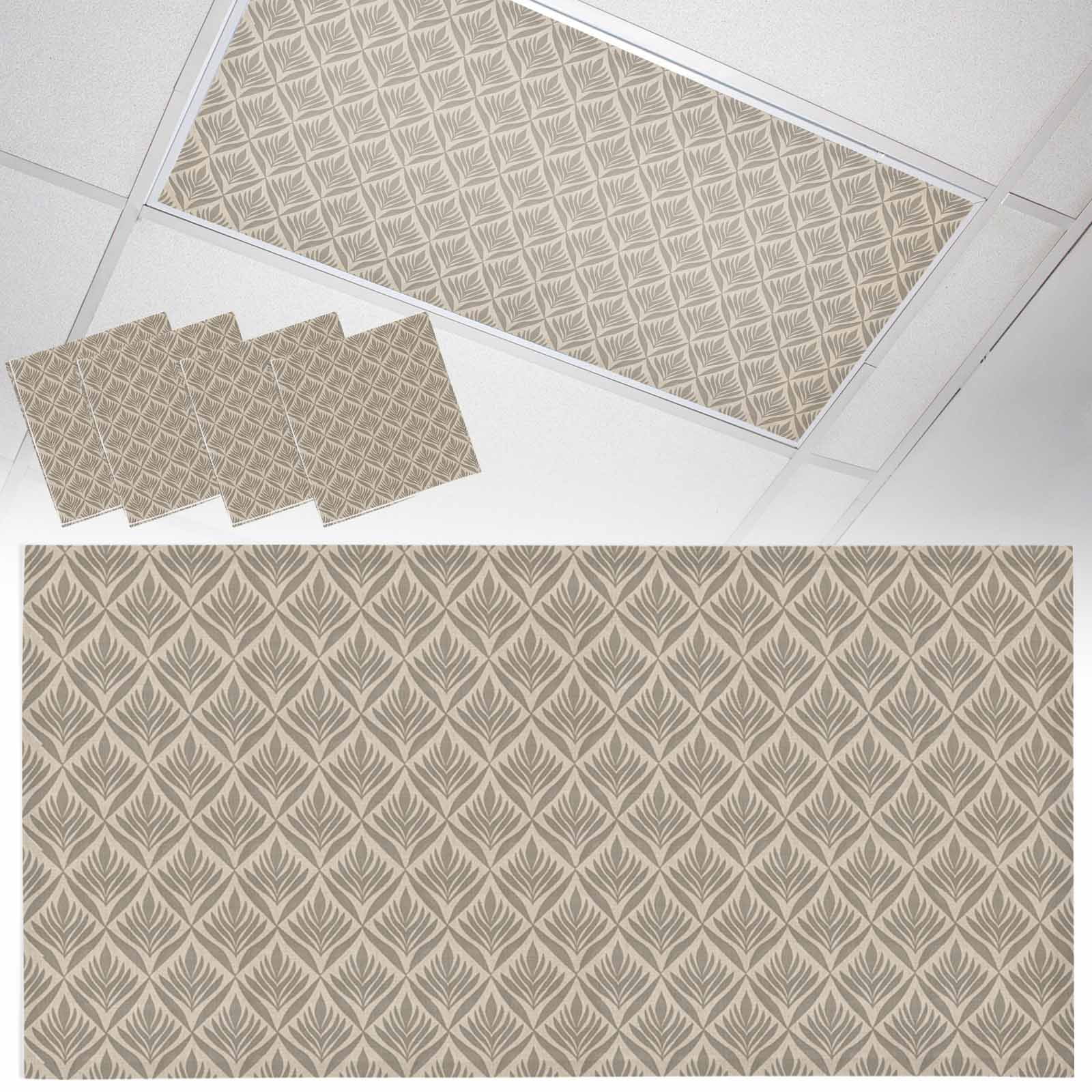 4 Pack Retro Brown Fluorescent Light Covers for Ceiling Lights Floral ...