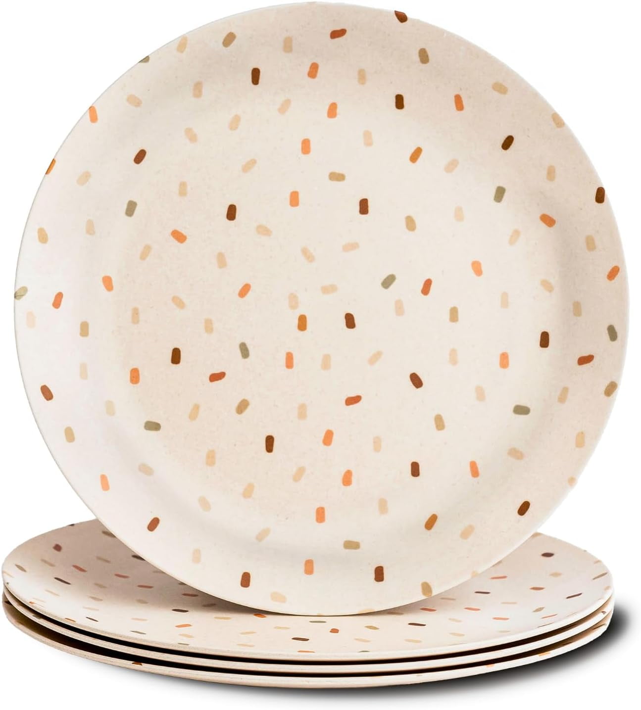 PHYSUN-4 Pack Reusable Bamboo Plates - Non-Toxic Toddler and Kids Plate ...