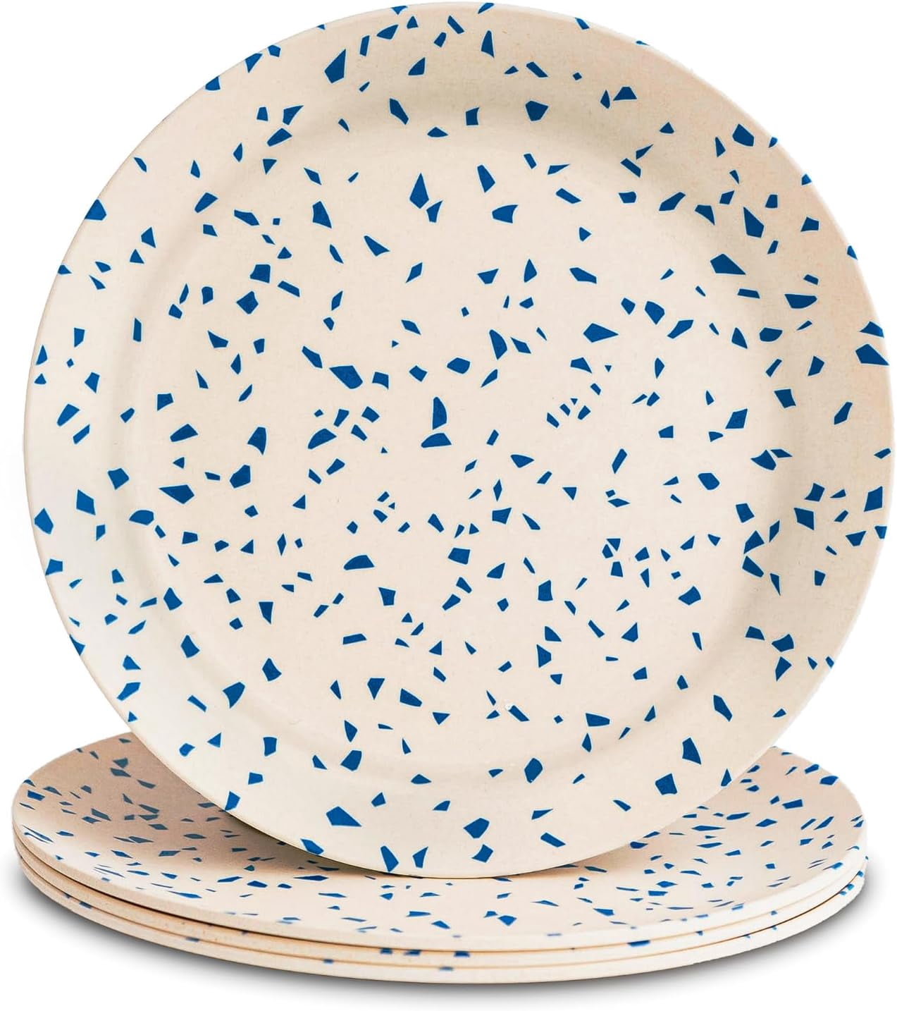PHYSUN-4 Pack Reusable Bamboo Plates - Non-Toxic Toddler and Kids Plate ...