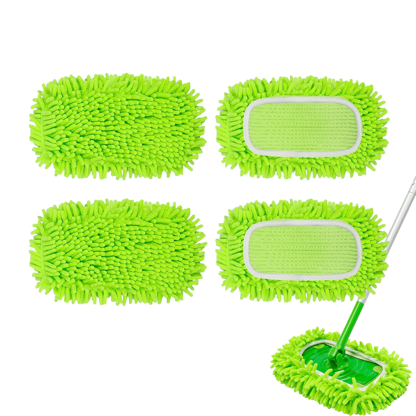 4-Pack Reusable Microfiber Mop Pads Compatible with Sweeper Mop ...