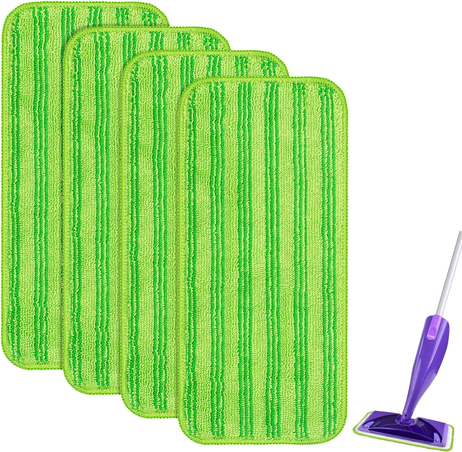 4 Pack Reusable Mop Pads Compatible with Swiffer Wetjet mops, Mop Pads ...