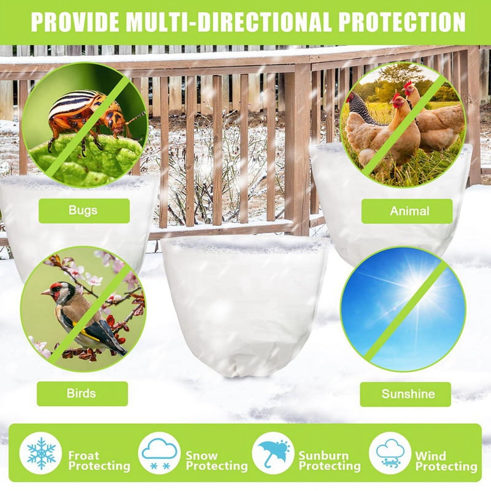 4 Pack Reusable Plant Covers Freeze Protection,Winter Plant Cover Bags ...