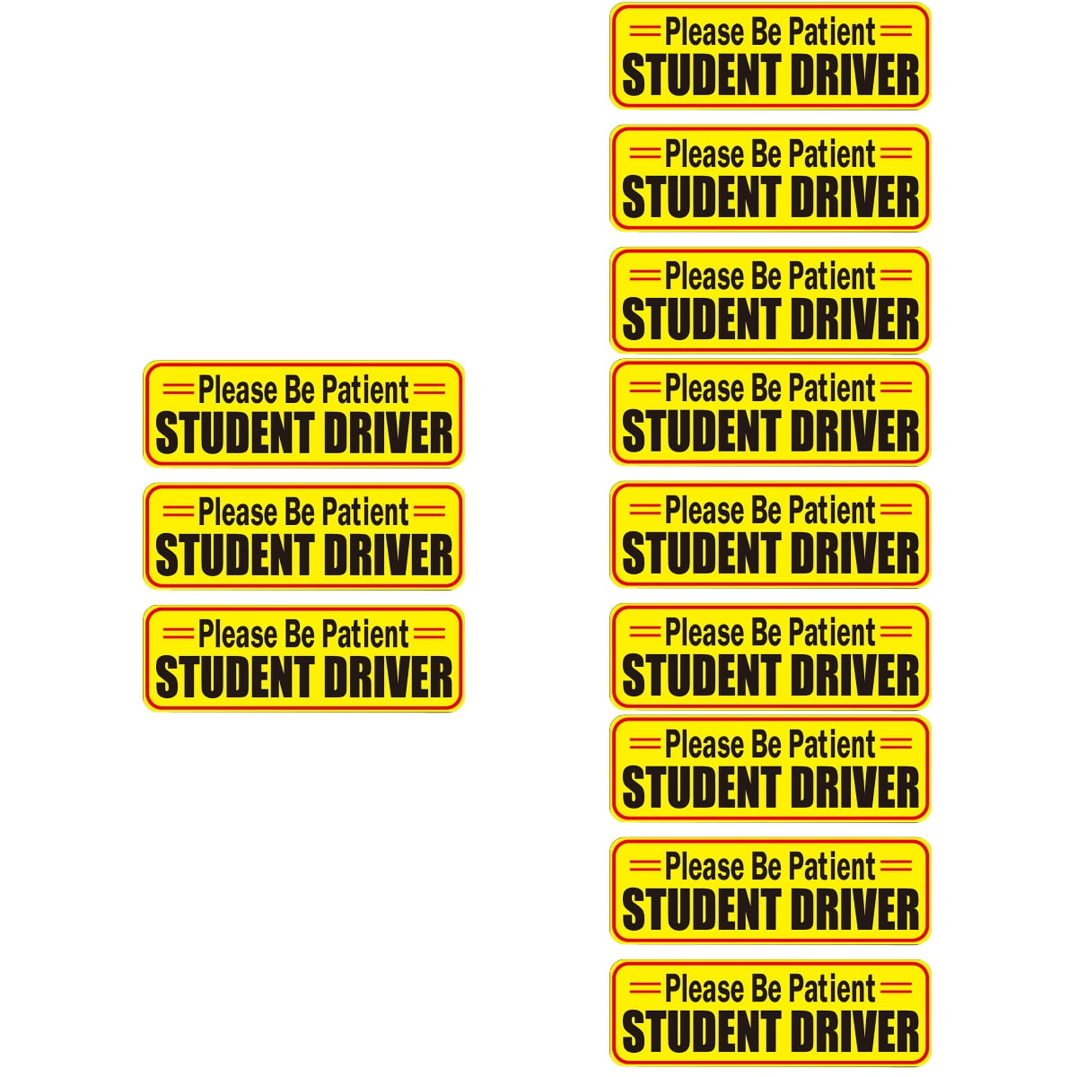 4 Pack Reusable Safety Sign Reflective Student Driver Magnet Vehicle ...