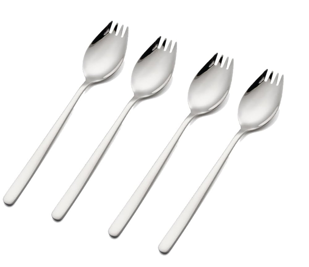 4 Pack Reusable Salad Sporks,Stainless Steel Lunch Spoons,Long Handle ...