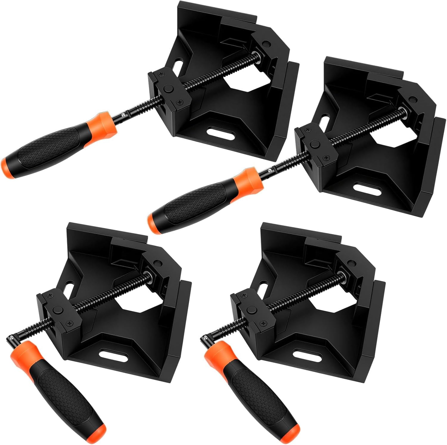 4-Pack Right Angle Clamp | Self-Adjusting Swing Jaw & Fold-Flat Handle ...