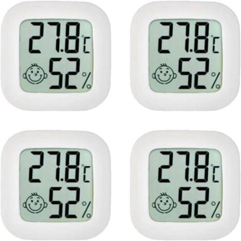 4 Pack Room Thermometer, Mini Thermometer Hygrometer, High Precision ...