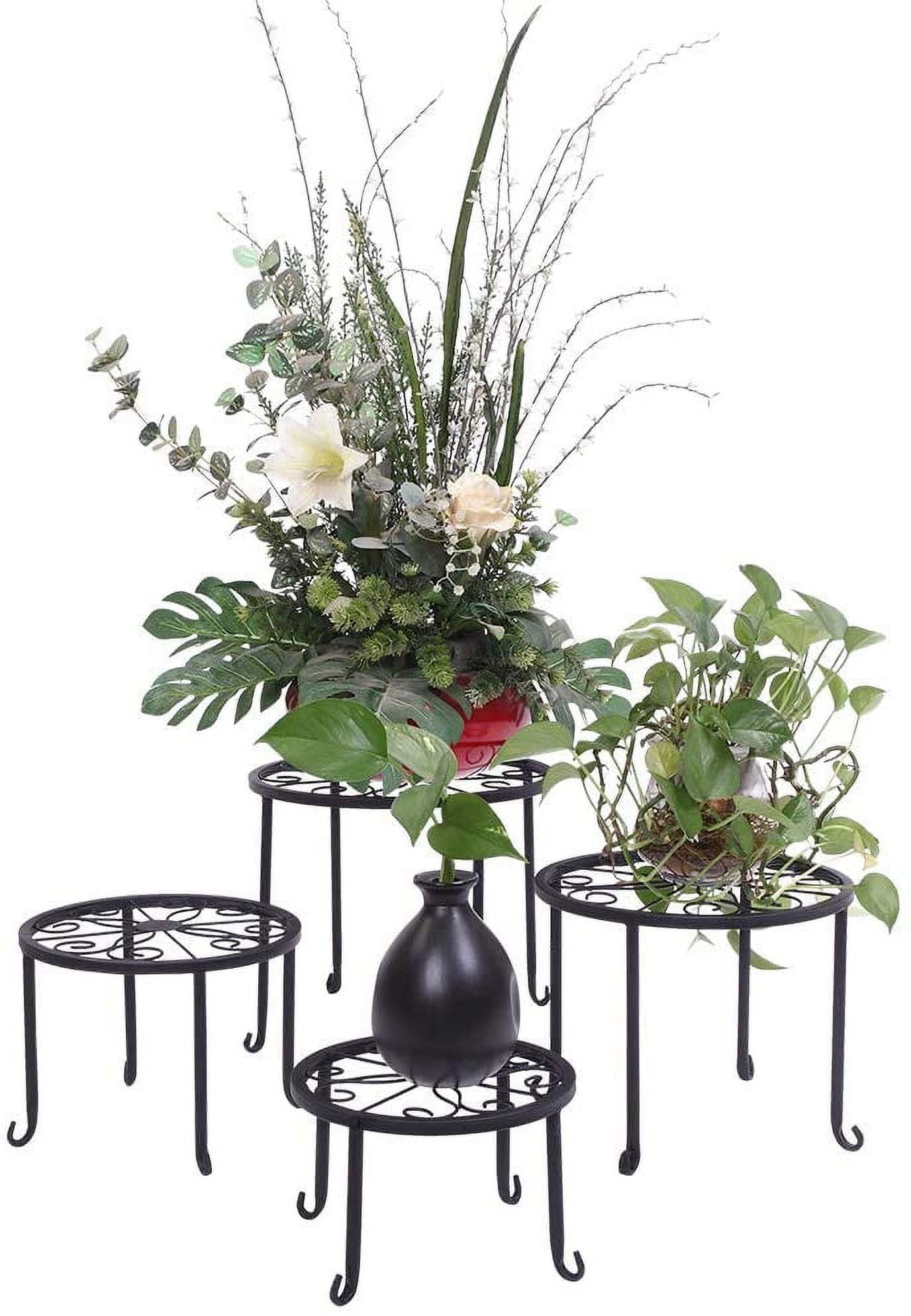 4 Pack Round Nesting Plant Stand (Different Size) Metal Plant Shelves ...