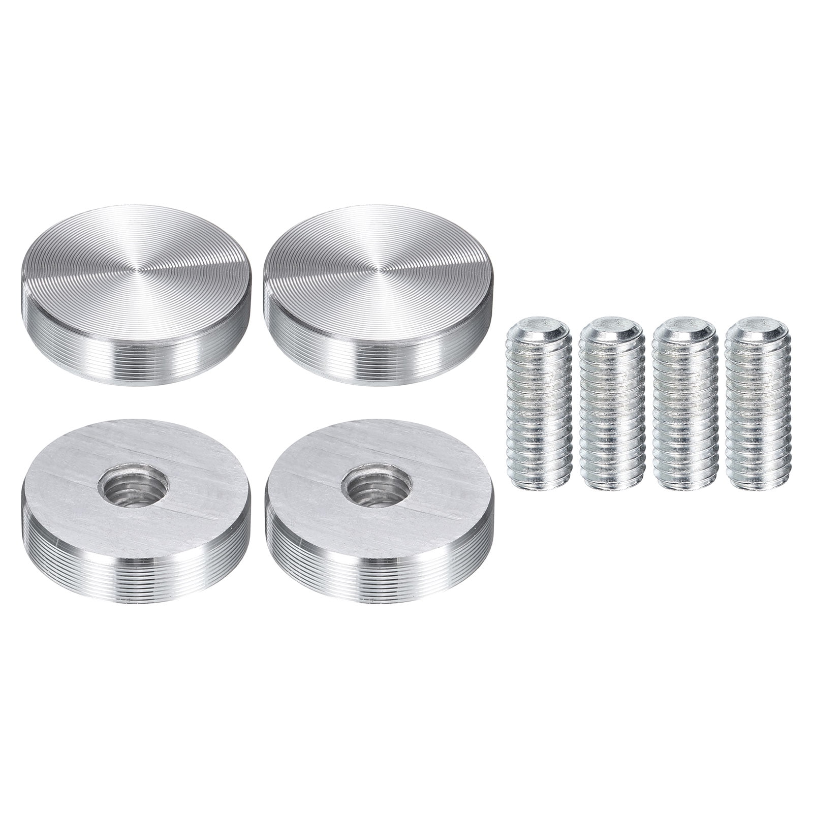 4 Pack Round Shape Aluminum Disc, M8 Thread 25mm Diameter Aluminum ...