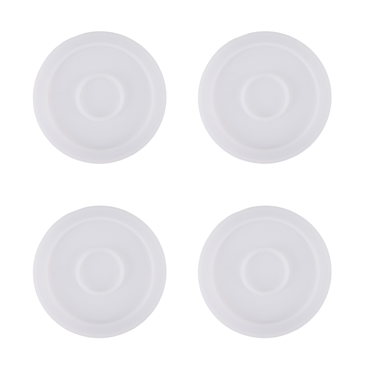 4 Pack Round Silicone Coaster Molds,Clear Epoxy Molds for Casting with ...