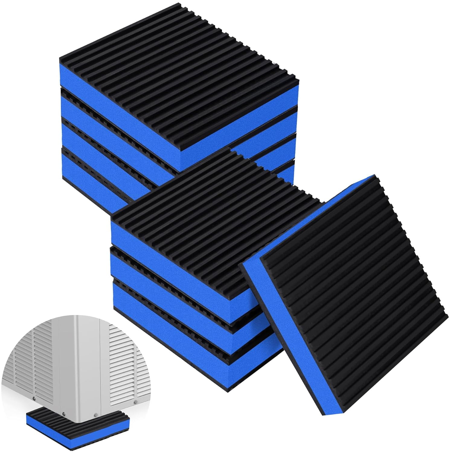 4 Pack Rubber Anti Vibration Pads 4" x 4" Heavy Duty EVA Mechanical ...