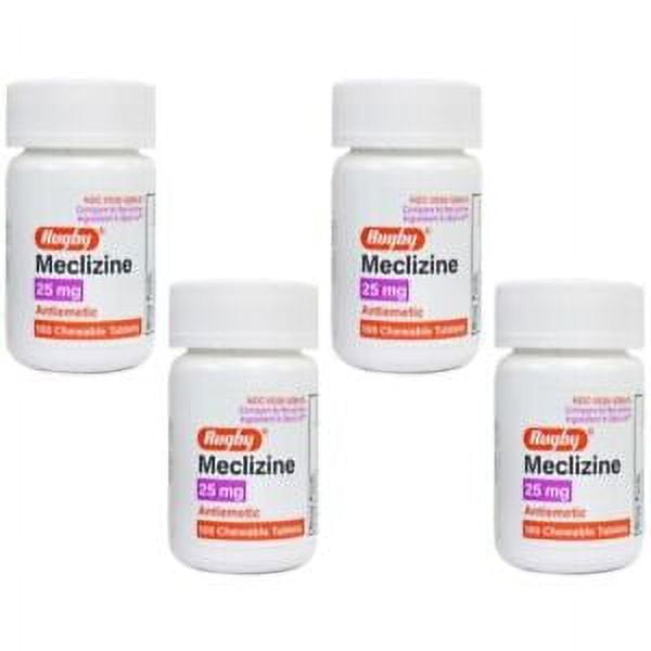 4 Pack Rugby Travel Sickness 25mg Chewables Tablets 100 Count - Walmart.com