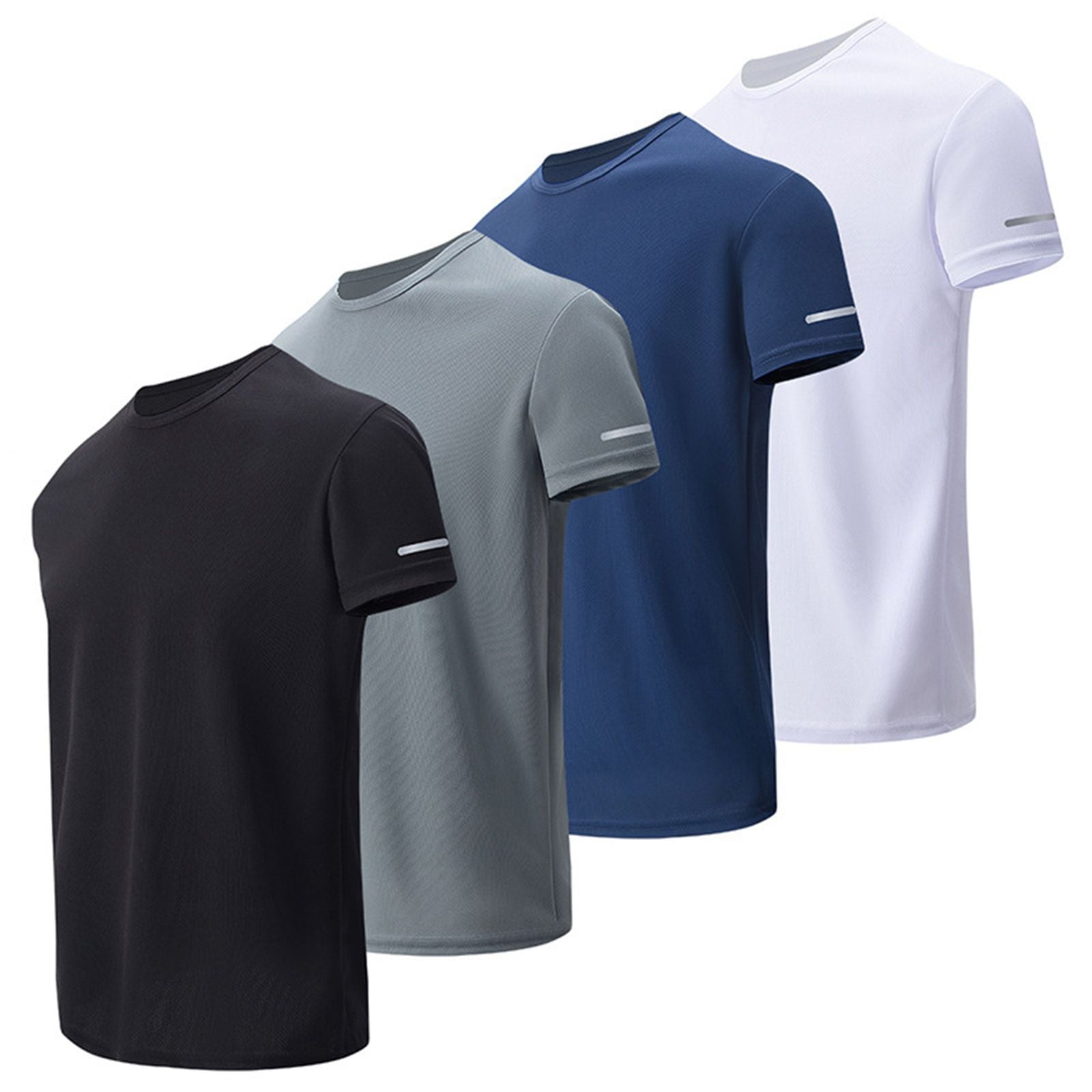 4 Pack Running Shirts Men Sport Tops, Quick-Dry Fit Gym Wicking ...