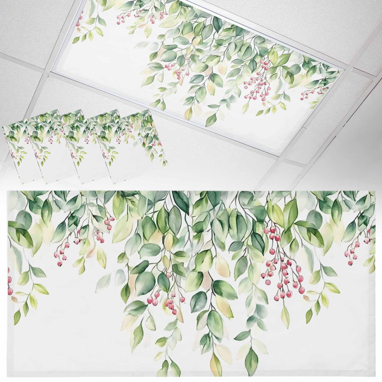 4 Pack Rustic Green Fluorescent Light Covers for Ceiling Lights ...