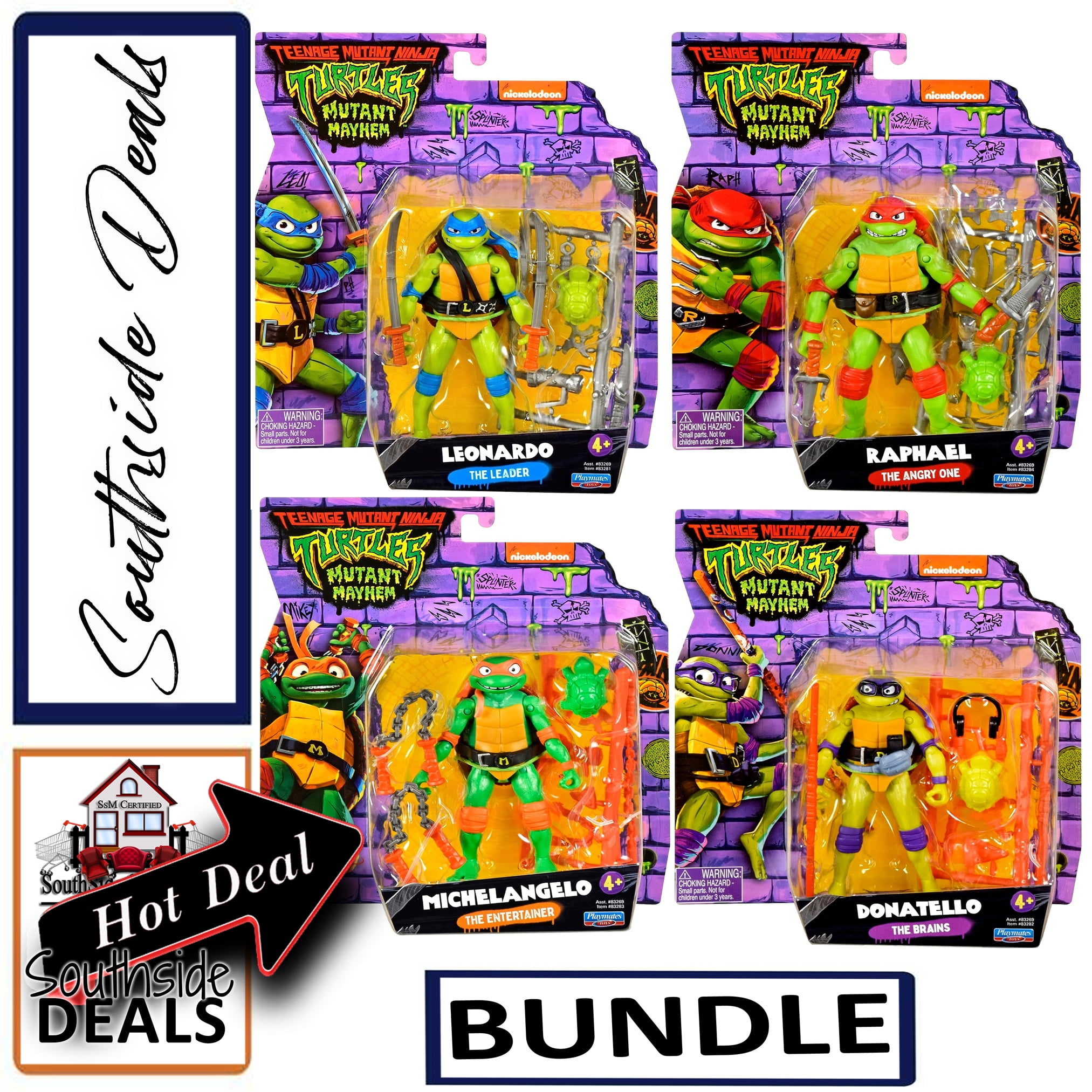 Nickelodeon TMNT Mutant Mayhem: Leonardo, Donatello, Michelangelo ...