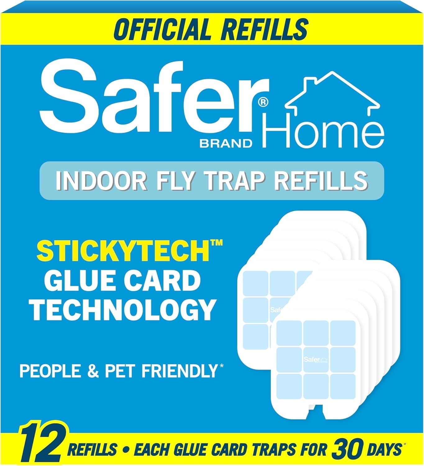 POLYLA 4 Pack Indoor Fly Trap Glue Card Refills, StickyTech, No ...