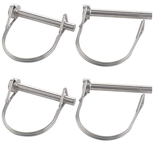 4 Pack Safety Coupler Pin 1/4" x 1.97"(6.3mm x 50mm), Full Marine Grade ...