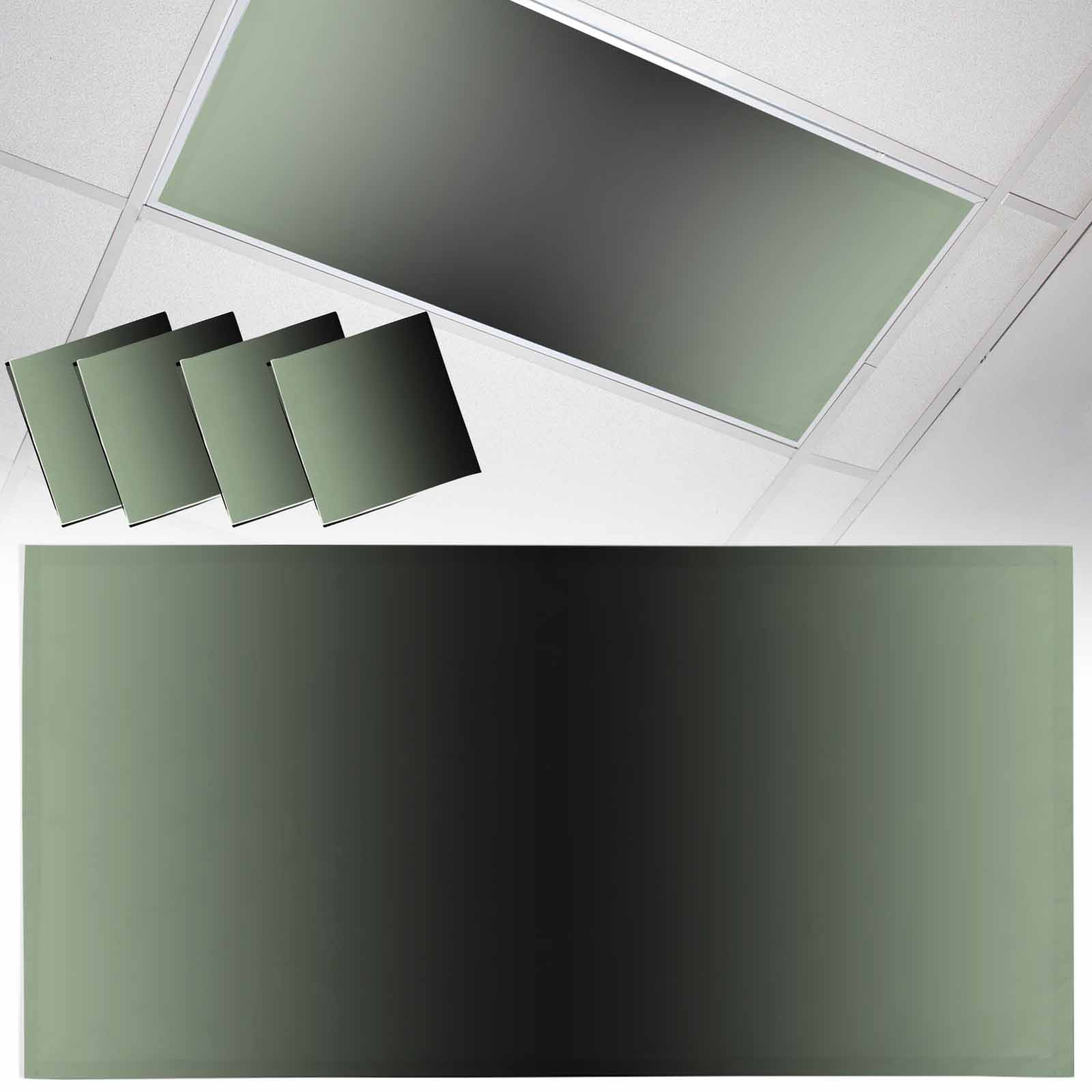 4 Pack Sage Green Fluorescent Light Covers for Ceiling Lights and Black ...
