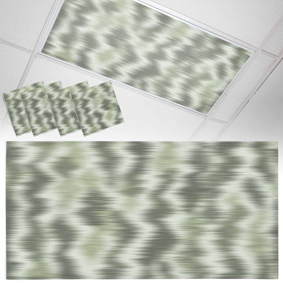 4 Pack Sage Green Waves Fluorescent Light Covers for Ceiling Lights ...