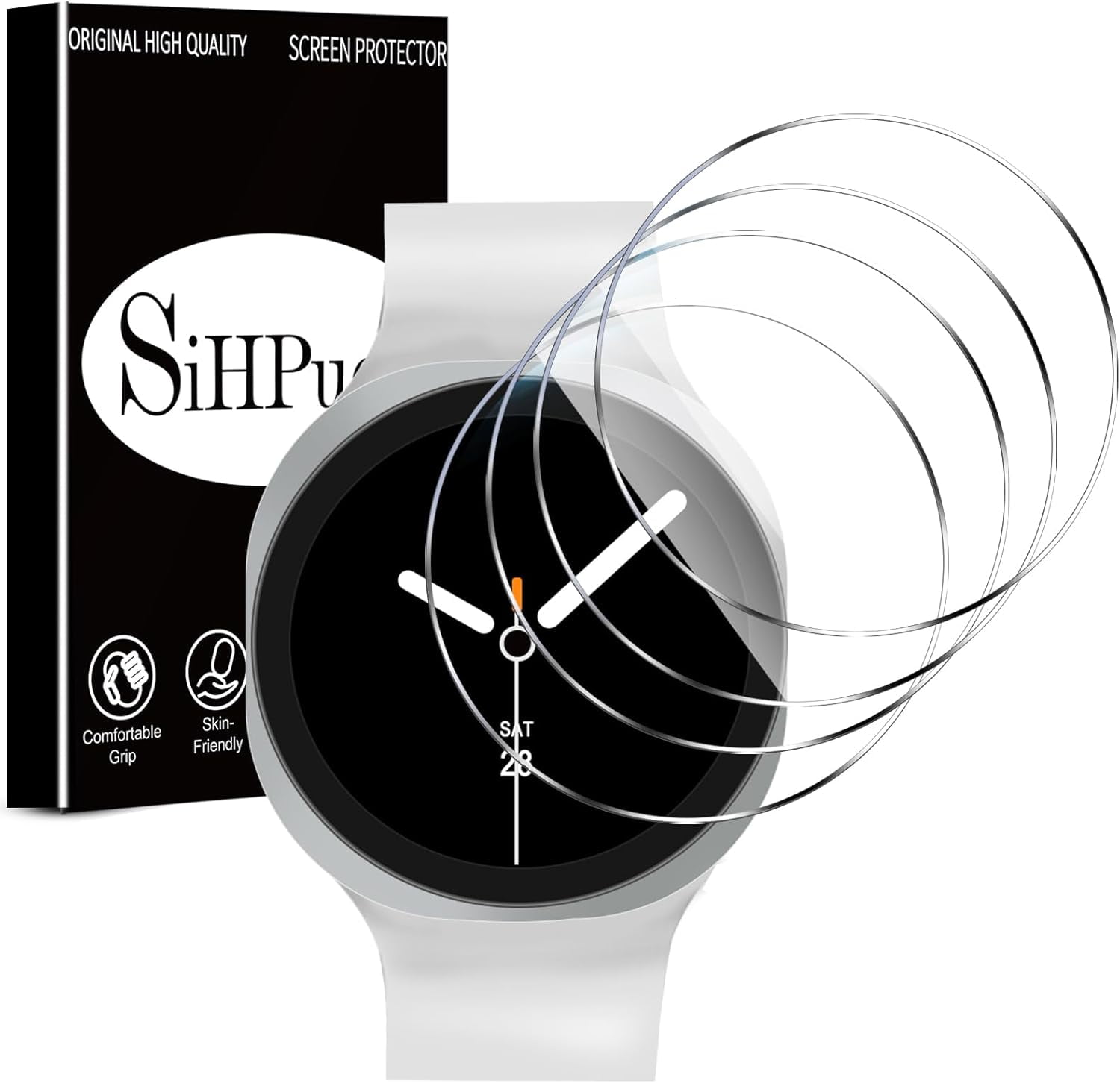 4 Pack for Samsung Galaxy Watch 8 Screen Protector 40mm Tempered Glass ...