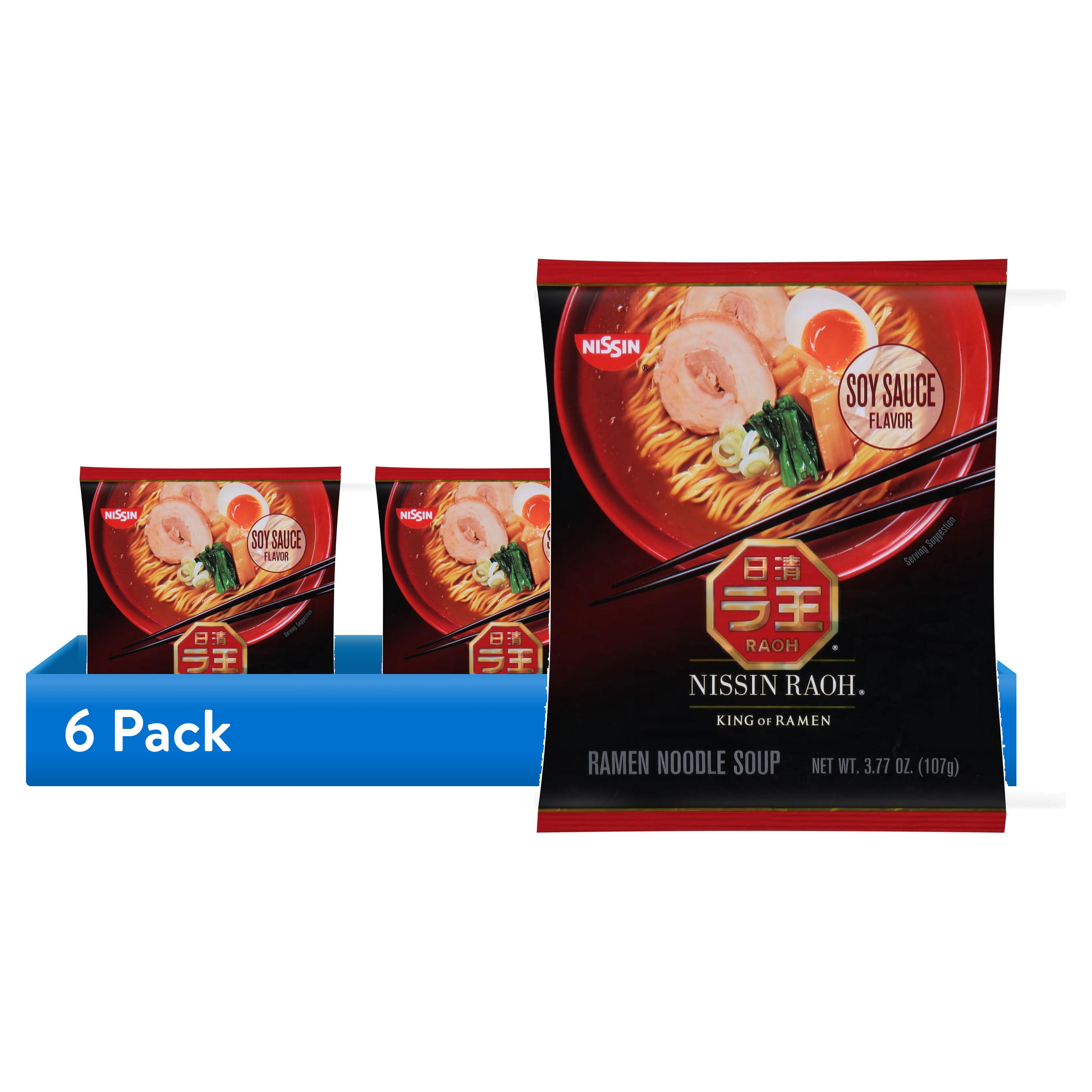 (6 pack) Nissin Foods Raoh Ramen Noodle Soup, Umami Soy Sauce Flavor, 3 ...