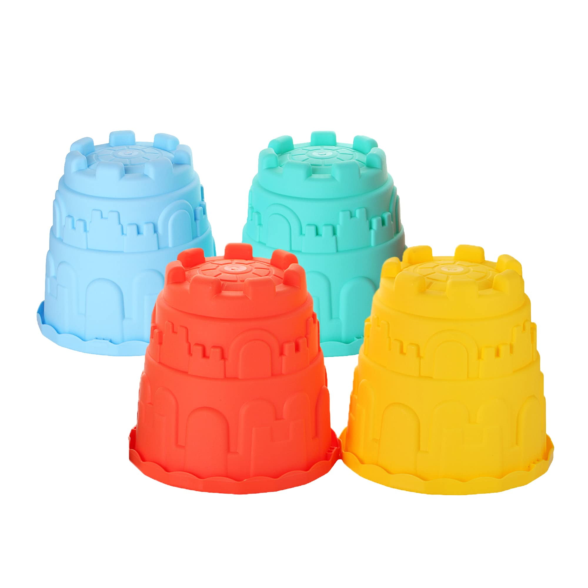 Dazmers Toys 4 Pack Plastic Play Sand Castles Beach Buckets Set ...