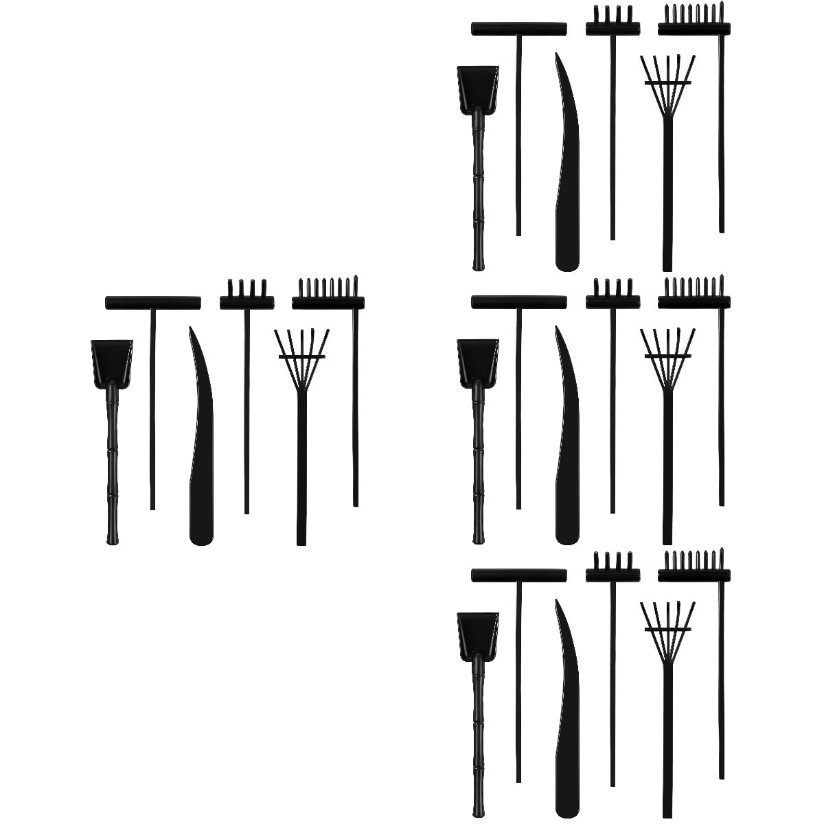 4 Pack Sand Rake DIY Zen Garden Tools Decorations Black Plastic 15.5X5 ...