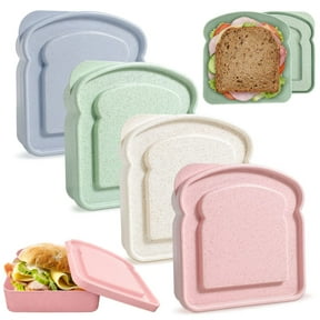 Wovilon Sandwich Holder Box, Reusable Plastic Toast Shape Food Storage ...