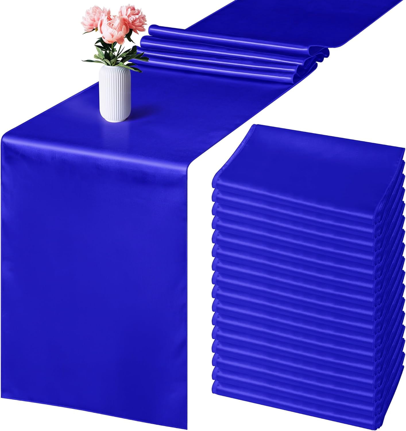 4 Pack Satin Table Runner 12x108 Inch Long Bright Silk Smooth Fabric ...