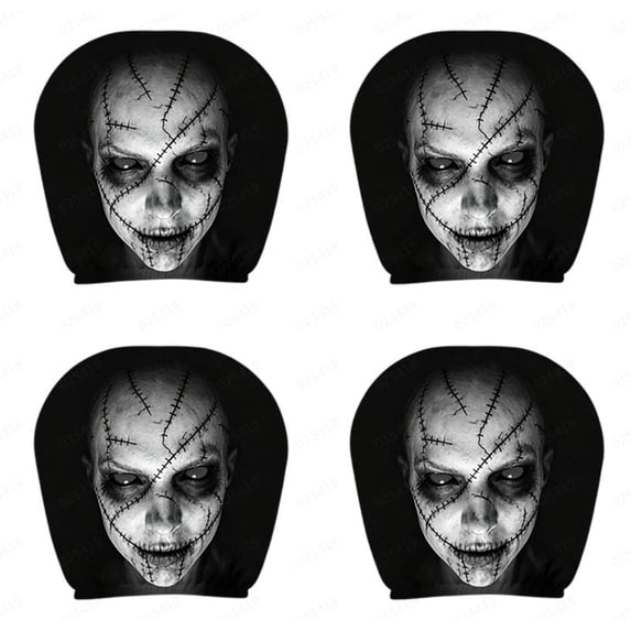 4 Pack Scary Face Car Headrest Covers Only, Universal Fit Creepy ...