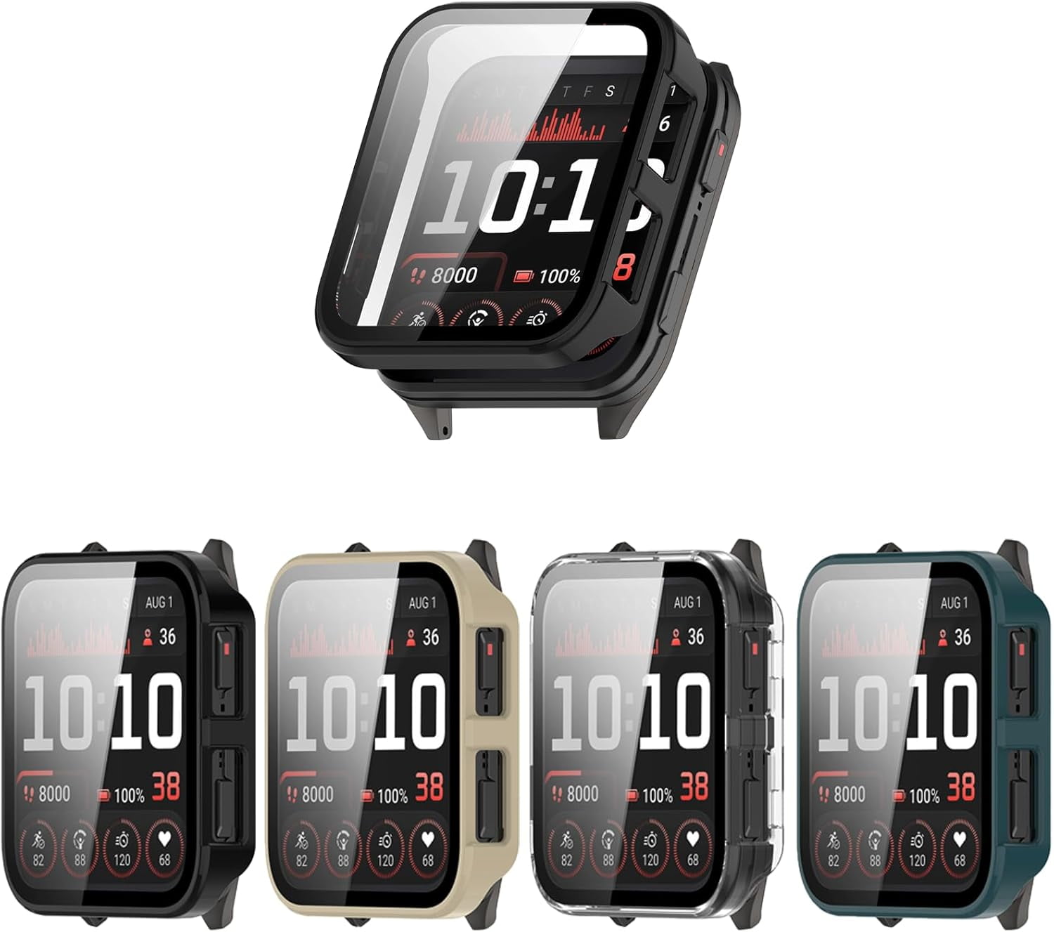 [4-Pack] Screen Protector Case with Tempered Glass Compitible with ...