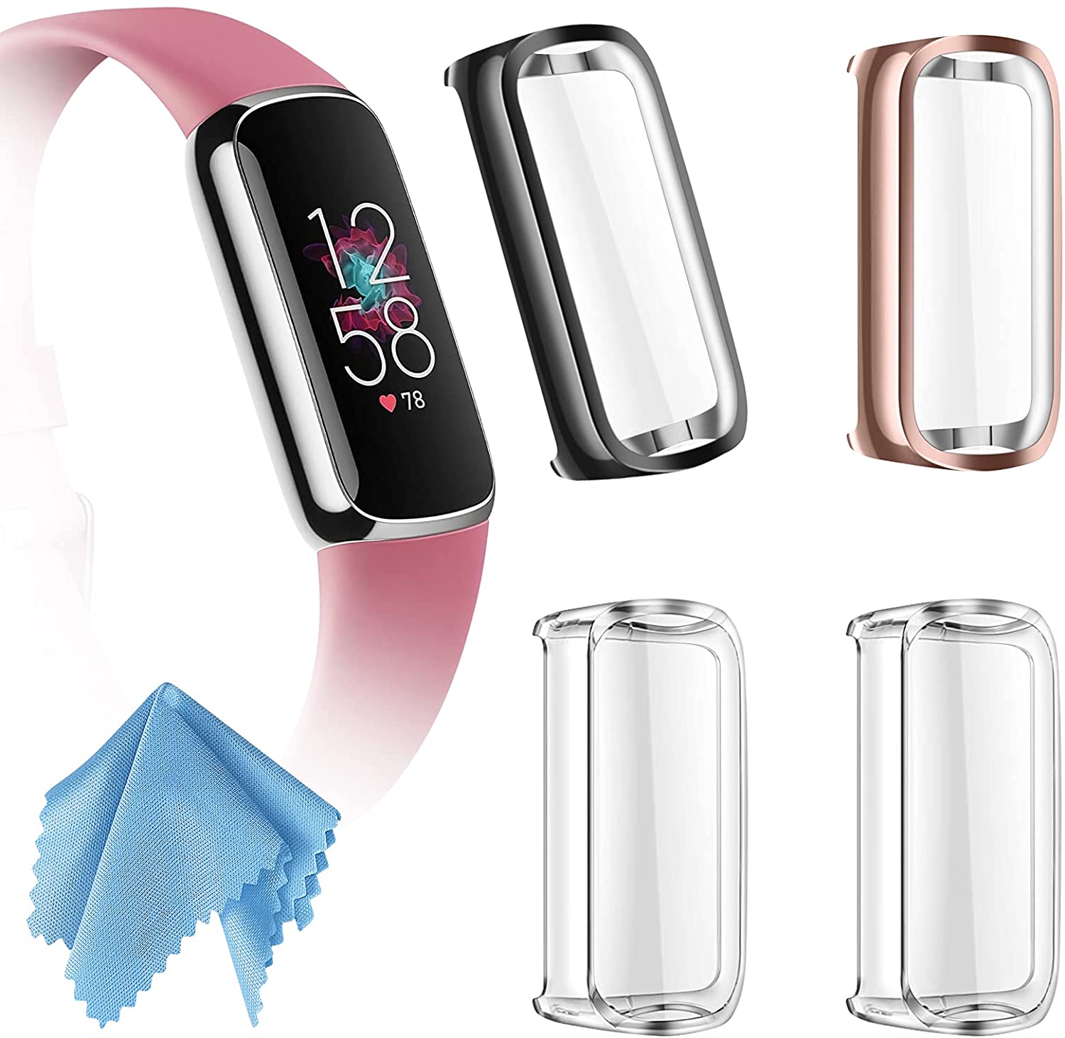 BISEN For Fitbit Charge 6 Case, Clear TPU Protective Cover Armor, Shock ...