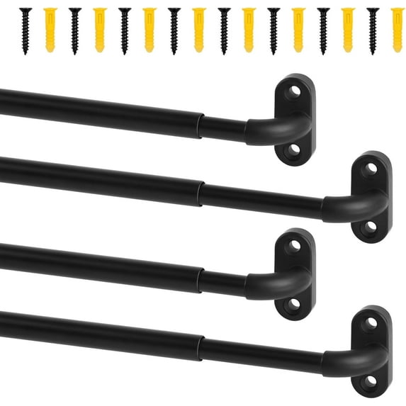 4 Pack Screwed Sash Curtain Rod Adjustable 9-12 Inch, 3/8 Inch Diameter ...