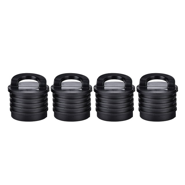 4-Pack Scupper Stoppers for Canoes, Kayaks & Boats - Black Rubber ...