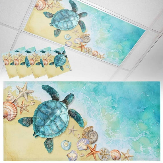 4 Pack Sea Turtle Fluorescent Light Covers for Ceiling Lights Summer ...